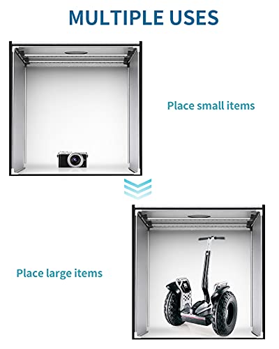 FOSITAN Bi-Color Photo Light Box 35’’/90cm Portable Shooting Tent Photo Box with 7 Color Backgrounds, 252 LED Beads, 360 Degree Rotated Light Board, 2600-8500K(±200K), CRI 92+