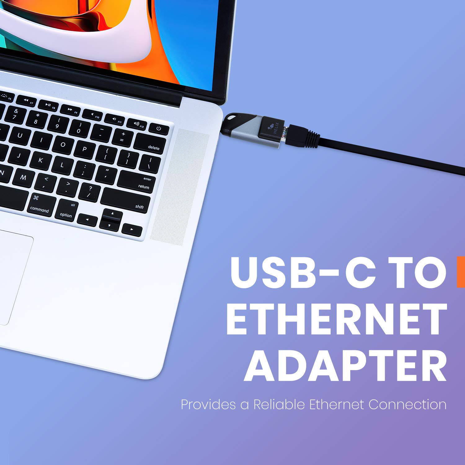 Helix USB Connect USB-C to Ethernet Adapter, 1GBPS Connection Speed, Ethernet Port, Adapter to Connect to Wired Network
