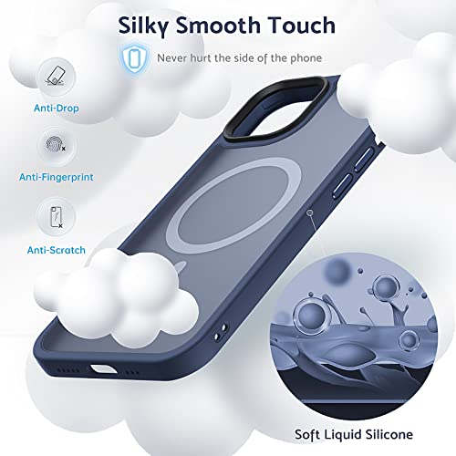 Anqrp Designed for iPhone 12 Pro Max Case, [Support Magsafe] Soft Silicone Slim Anti-Scratch Case for iPhone 12 Pro Max 6.7 inch, Blue