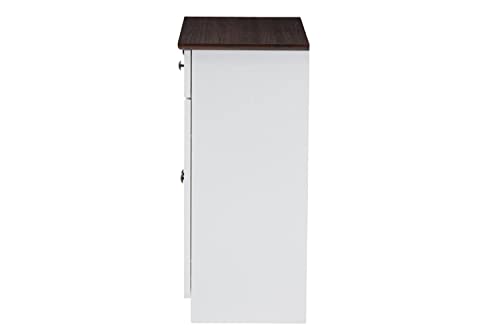 Baxton Studio DR 883400-White/Wenge Cabinet, White/Dark Brown