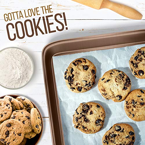 NutriChef 20-Piece Nonstick Kitchen Cookware Set - PTFE/PFOA/PFOS-Free Heat Resistant Kitchen Ware Pots Baking Pan Set w/Saucepan, Frying Pans, Cooking Pots, Oven Pot, Lids, Matt Gold NutriChef