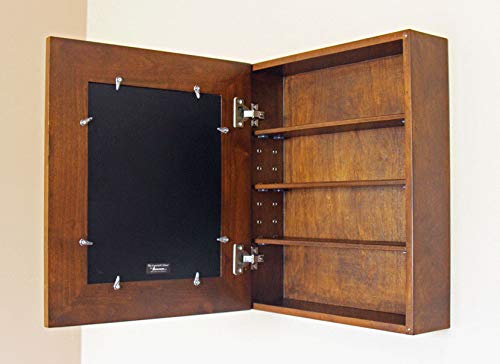 Fox Hollow Furnishings Wall Mount Mirrored Medicine Cabinet (16 7/8" x 19 7/8") (Caramel)
