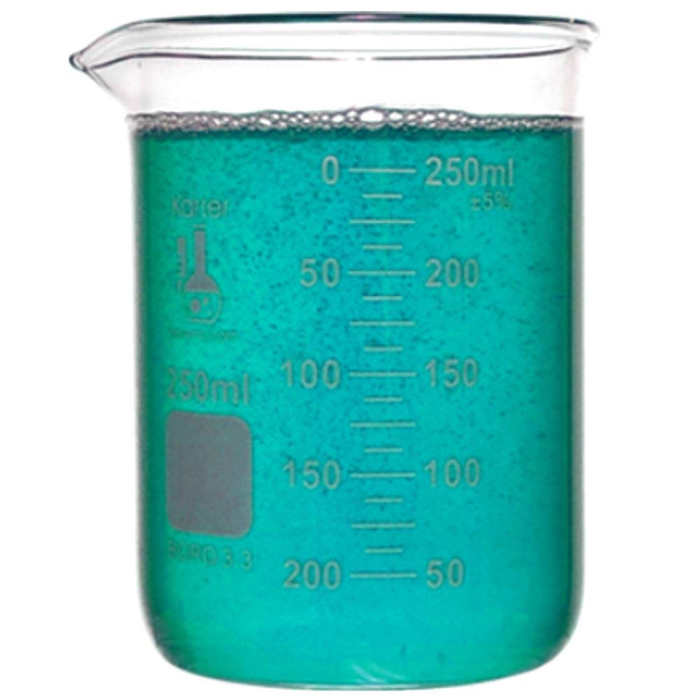 Beaker, Flask, Cylinder Set, 3.3 Boro. Glass - 3 Pieces - 250ml Beaker, 250ml Flask and 100ml Cylinder, Karter Scientific 214Z2
