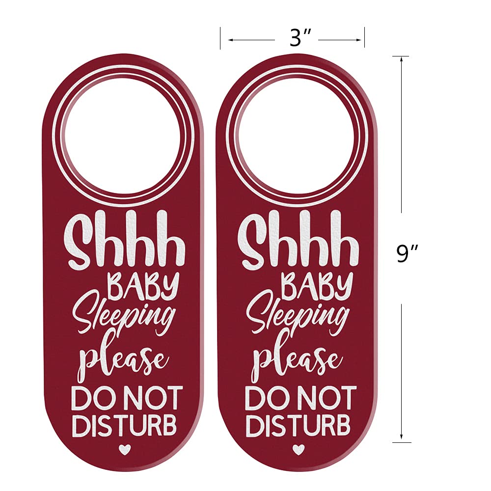 FOUR ORANGUTANS Baby Sleeping Sign - Do Not Knock or Ring - Plastic Door Knob Hanger Sign, Double Sided, Ideal for Any Kind of Door Knob