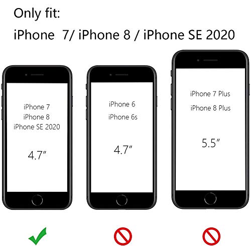 FAteam Case for iPhone SE (2022/2020), iPhone 7 and iPhone 8, 4.7-Inch, with Reinforced Corners TPU Soft Bumper Anti-Scratch Back, Retro Cassette