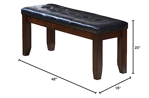 ACME 0 Solid Hardwood Dining Bench, Country Cherry Finish