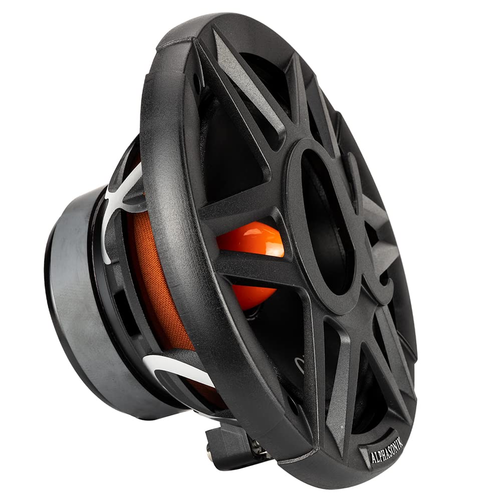 Alphasonik 1 Pair of VCA654 VENUM PRO Series 6.5" 1400 Watts Max 350 Watts RMS Mid-Range Car Audio Speaker 4-Ohm Proprietary Grille, Cast Basket, Cloth Surround, Non Pressed Paper Cone, Ferrite Magnet