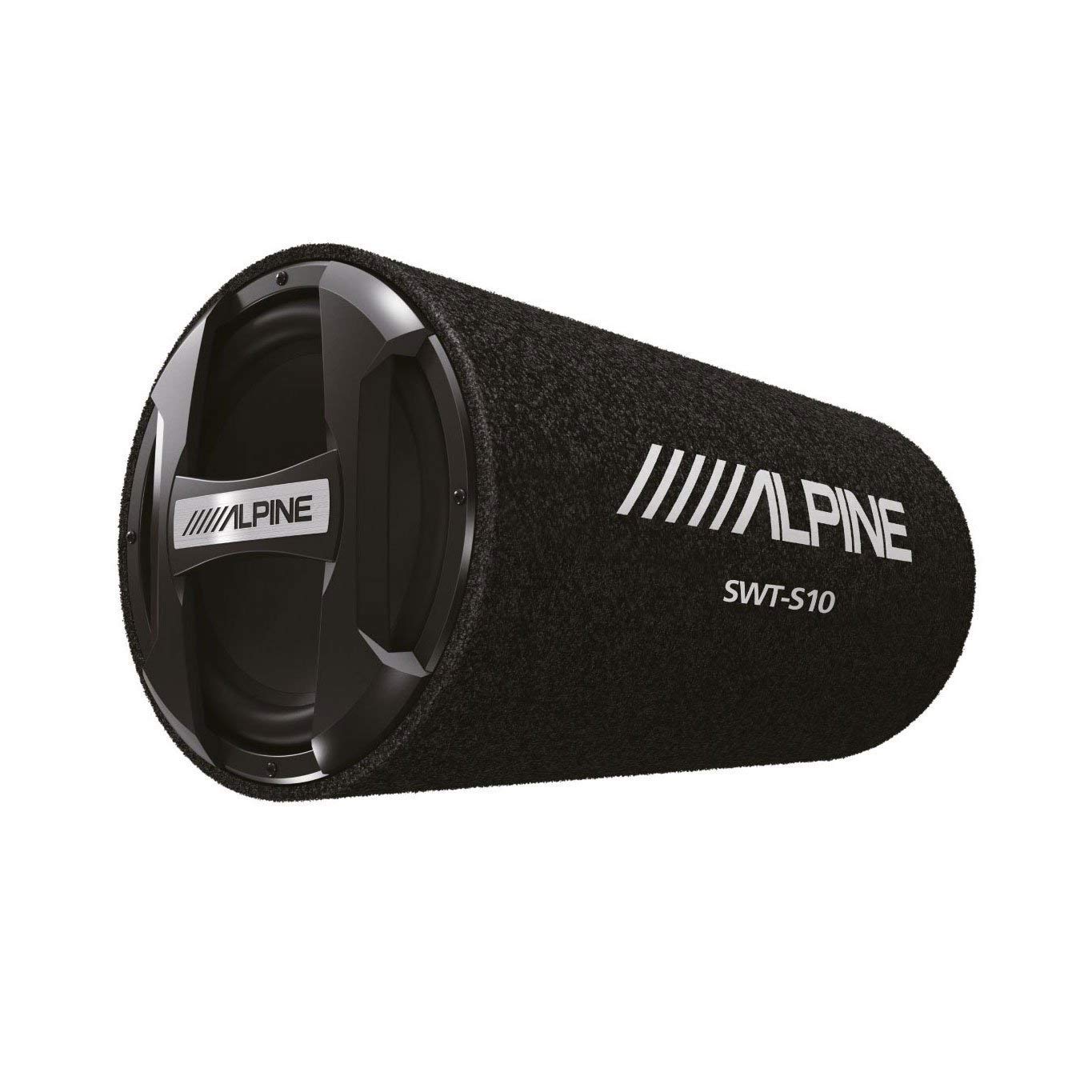 Alpine SWT-S10 1200w 10" Car Subwoofer in Bass Tube Enclosure+Amplifier+Amp Kit