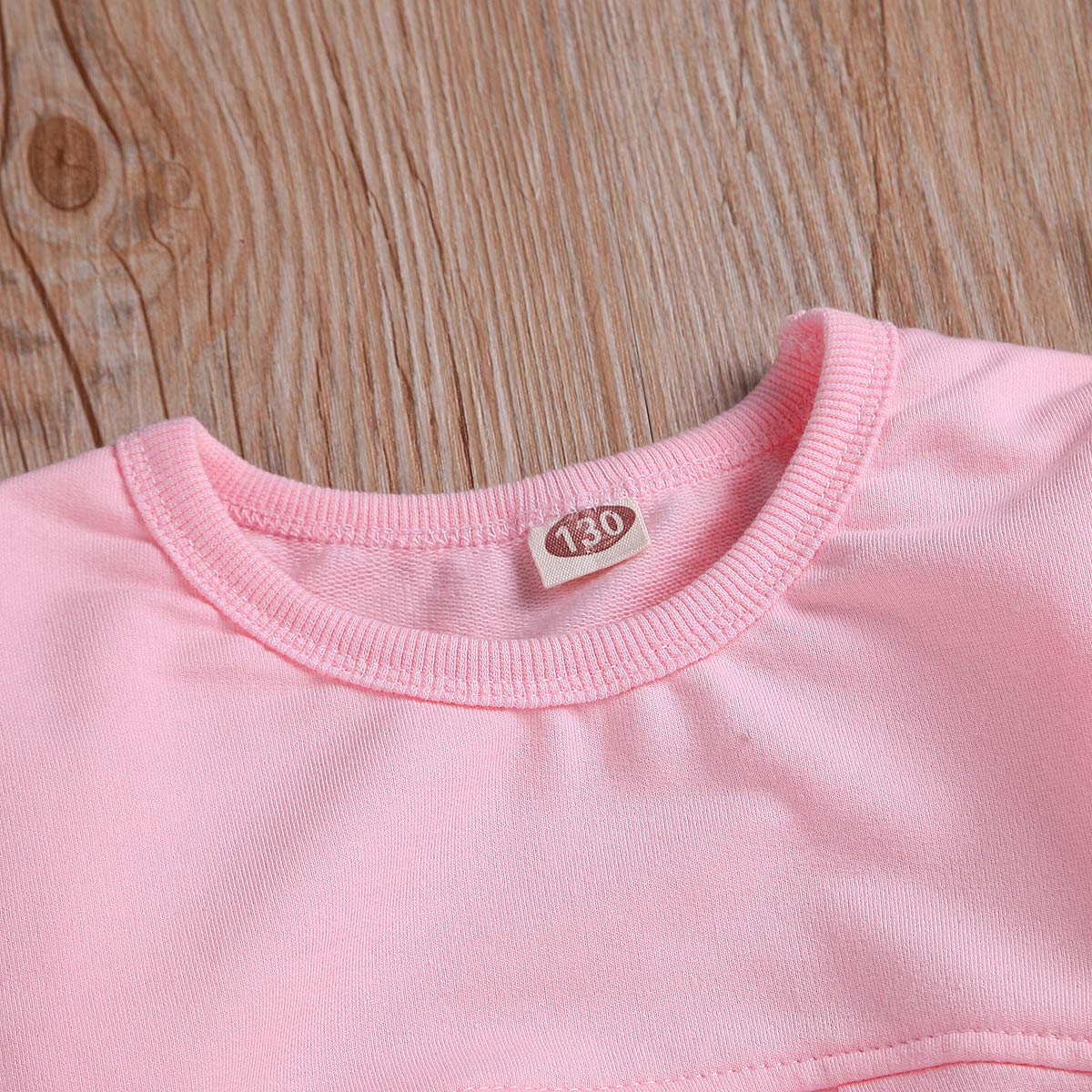 CM C&M WODRO Toddler Girls Clothes Winter Warm Long Sleeve Tops+Long Pants Set (Pink, 3-4 Years(110))