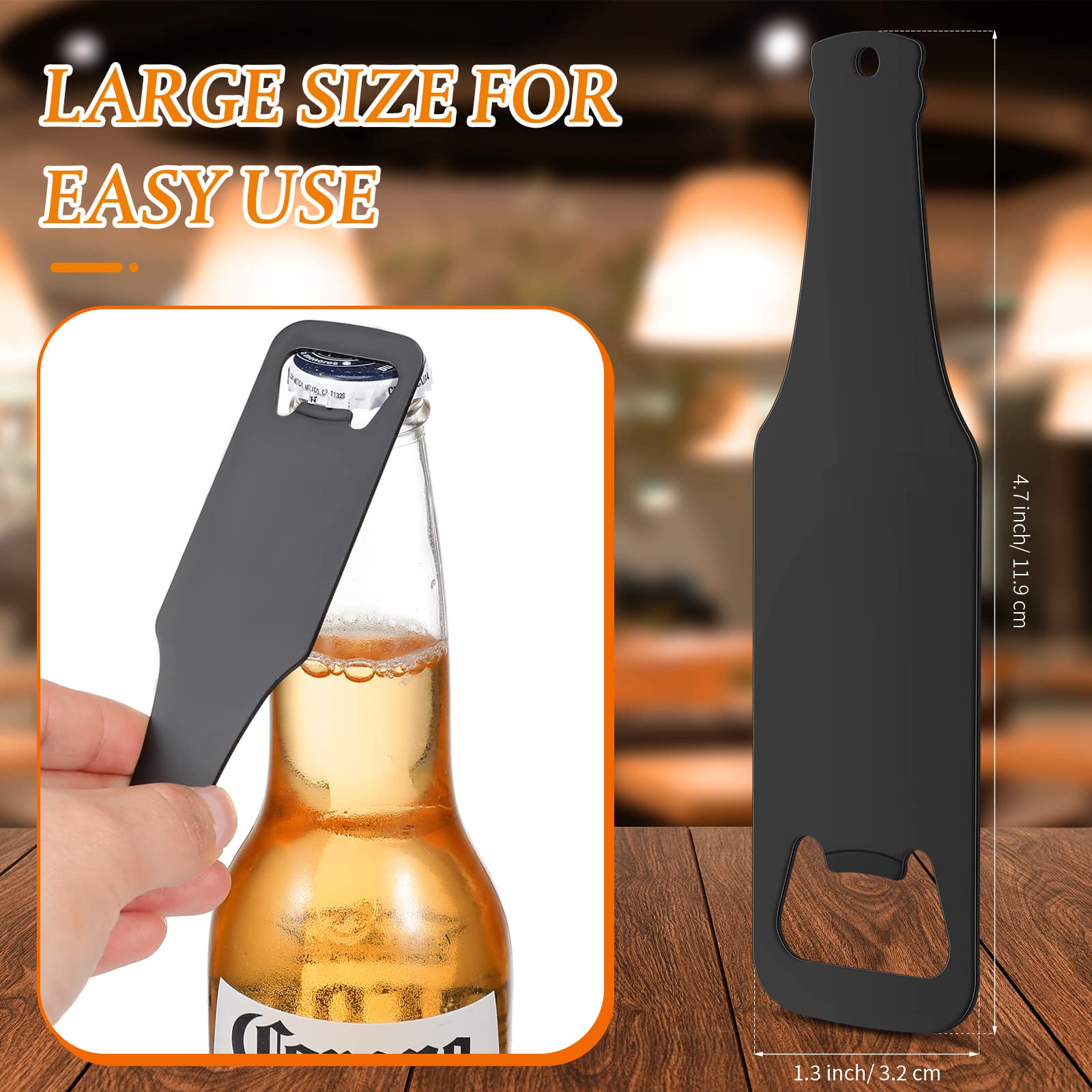 30 Pieces Stainless Steel Flat Bottle Opener Groomsmen Wallet Beer Bottle Opener for Kitchen, Bar, Restaurant, Wedding Bridesmaid Favor, Black