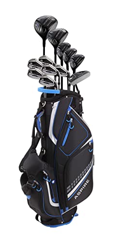 19 Piece Men's Complete Golf Club Package Set with Titanium Driver, 3 Fairway Wood, 3-4-5 Hybrids, 6-SW Irons, Putter, Stand Bag, 5 H/C's - Choose Options! (Regular Size, Special Ti-Face Driver)