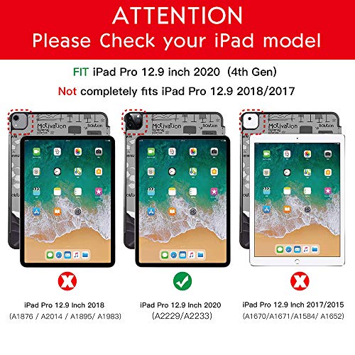 MAITTAO 2 in 1 iPad Pro 12.9 Case 2020 Release (4th Gen) Soft TPU Back Cover with Tablet Sleeve, Support Apple Pencil Holder & Wireless Charging & Auto Wake/Sleep for 2020 iPad Pro 12.9,Marble 17