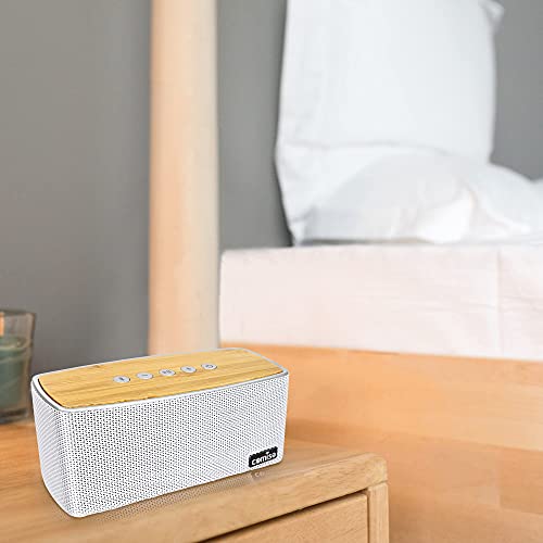 comiso Bluetooth Speakers, 20W Loud Wood Home Audio Outdoor Portable Wireless Speaker, Subwoofer Tweeters for Super Bass Stereo Sound Bluetooth 5.0 Handsfree 24H Playtime