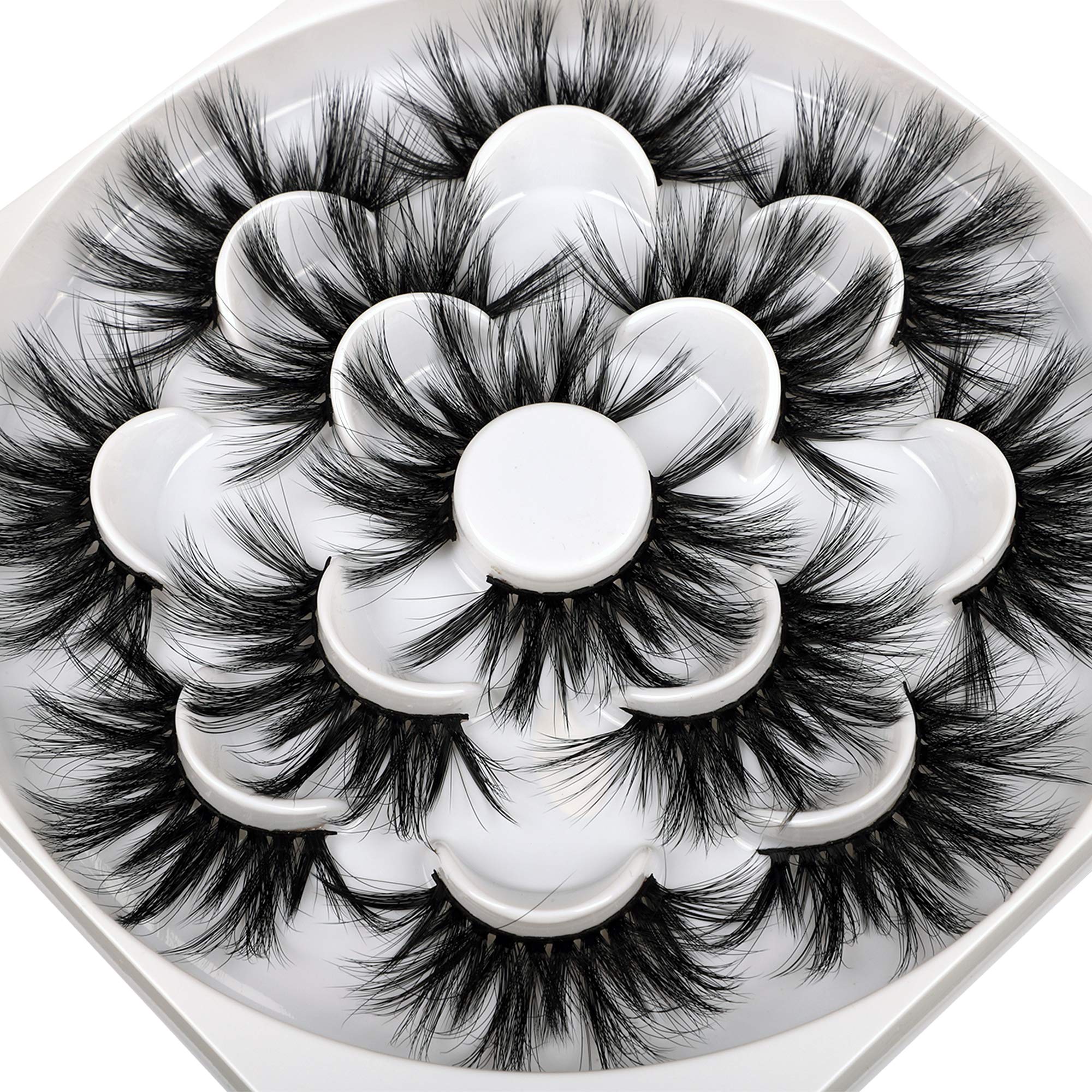25mm Dramatic Mink Eyelashes 3D Fluffy Dramatic Long Lashes Full High Volume Crossed Fake Lashes Pack Soft Reusable 7 Pairs False Eyelashes by HeyAlice