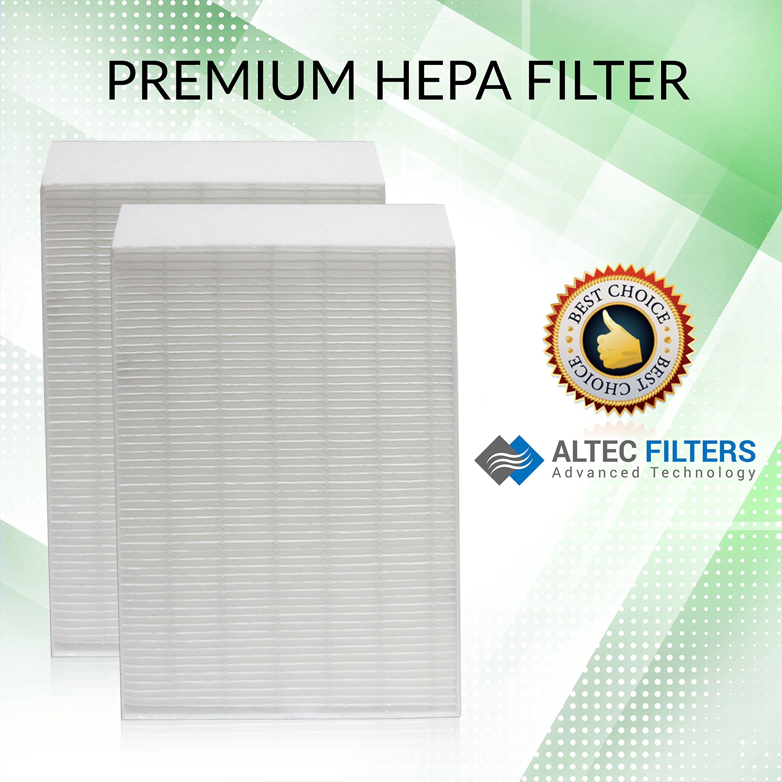 Altec Filters HEPA Premium Quality Replacement Filters Compatible with HPA200 Filter R Air Purifier, 2 Pack Fits HPA090, HPA100, HPA200, HPA300 HW HRF-R2 (HRF-R2 2 Pack)