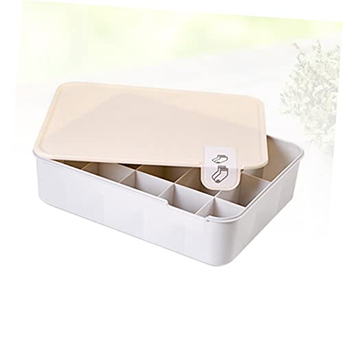 Alipis Box Drawers Plastic House Socks Plastic Organizer Drawers Underwear Finishing Box Panties Organizer Panties Holder Compartment Box Storage Box Bra Panty Rack Beige Socks Container