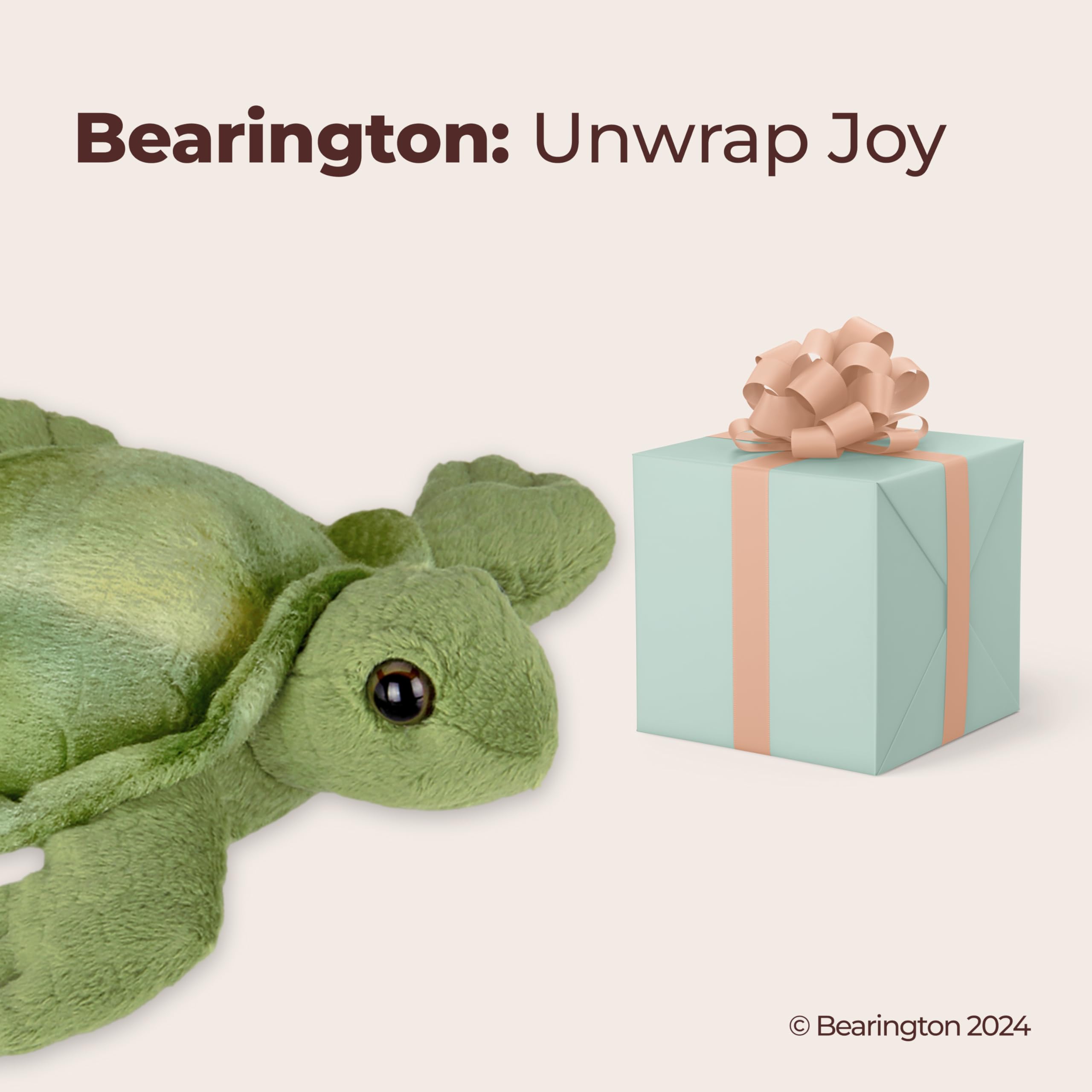 Bearington Collection Lil' Shelton Plush Sea Turtle Stuffed Animal, 7 Inches