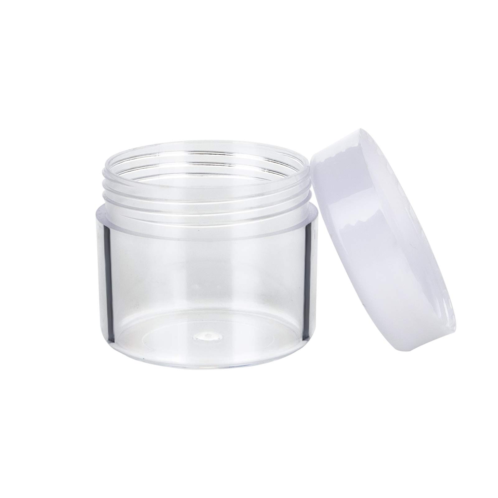 Bekith 60 Pack 0.7oz / 20 ml Round Plastic Pot Jars, Empty Sample Makeup Cosmetic Containers with Lids for Creams, Eye Shadow, Powder, Jewelry
