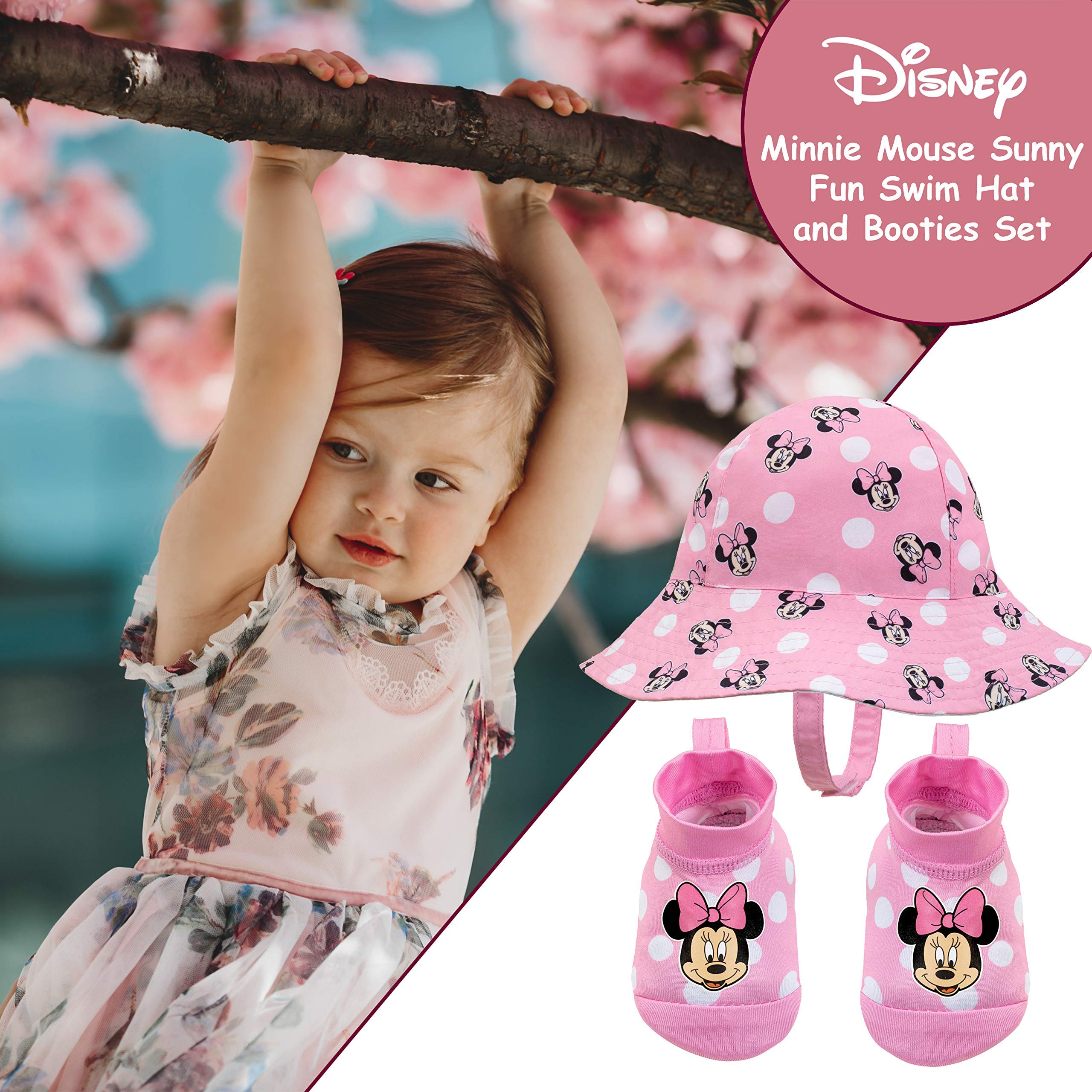 Disney Minnie Mouse Pink Sunny Fun Swim Hat and Booties Set - 0-12 Months