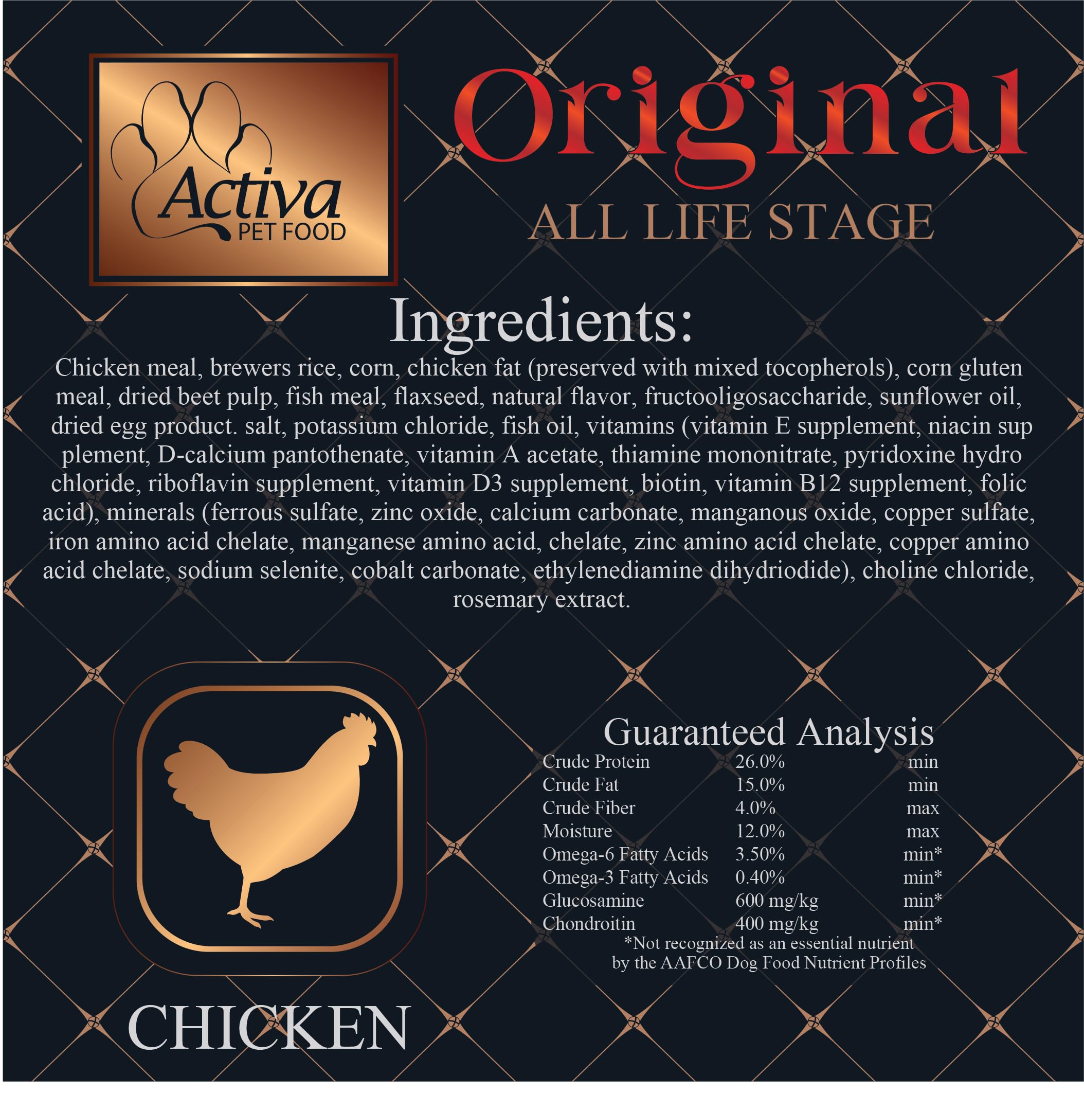 Activa Original Custom Dog Food (Chicken, 15lb)