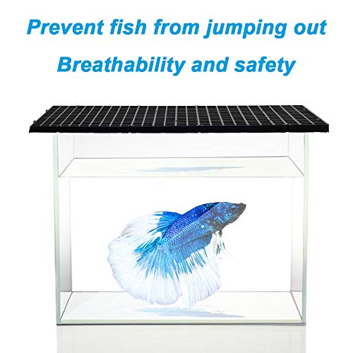 OIIKI 4 PCS Egg Crate for Aquarium, Fish Tank Bottom Isolation, Grid Tank Divider Tray for Mixed Breeding(Black)