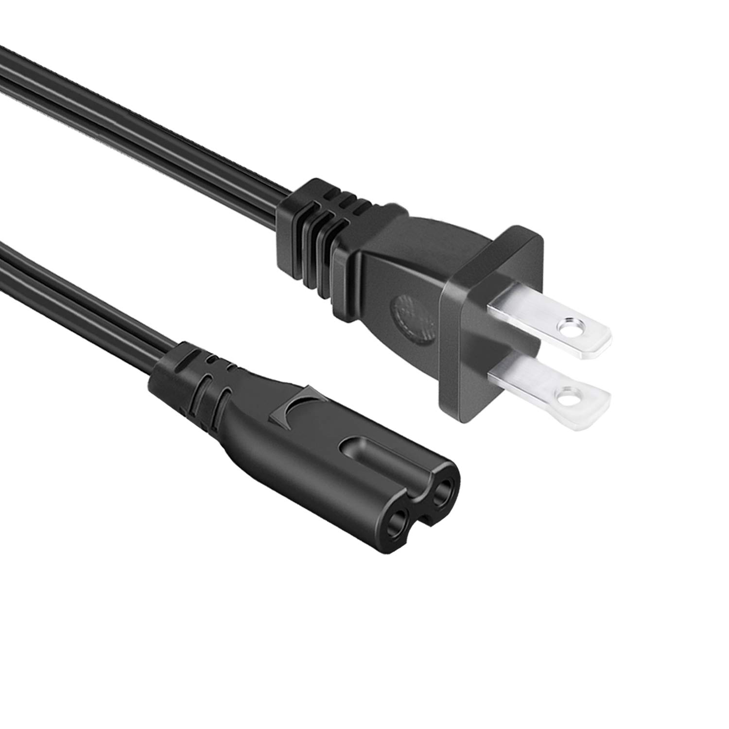 8.2ft 2 Prong Power Cord for Sony PlayStation 3 PS3 Slim 2-Slot AC Power Cord Supply Cable Replacement