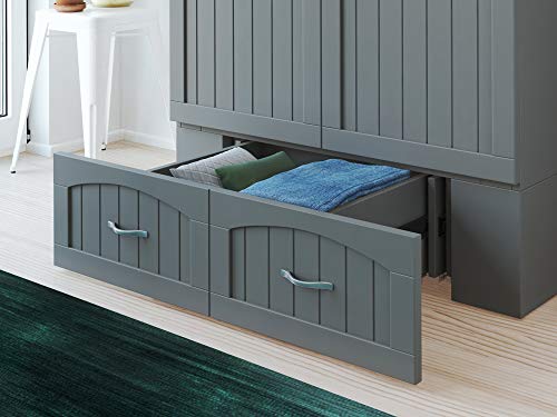 AFI Southampton Murphy Bed Chest with Charging Station, Twin XL, Grey