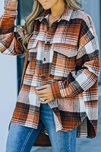 AUTOMET Womens Fall Outfits Halloween Shacket Shirts Flannel Jacket 2023 Girls Trendy