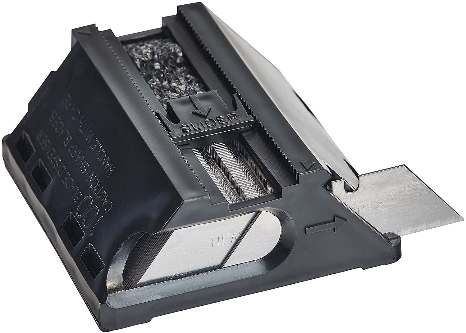 AccuTec Pro 2-Notch Utility Knife Blades with Dispenser - Precision Made with High Carbon Steel for Extra Durability - 50 Pack - APBL-8022