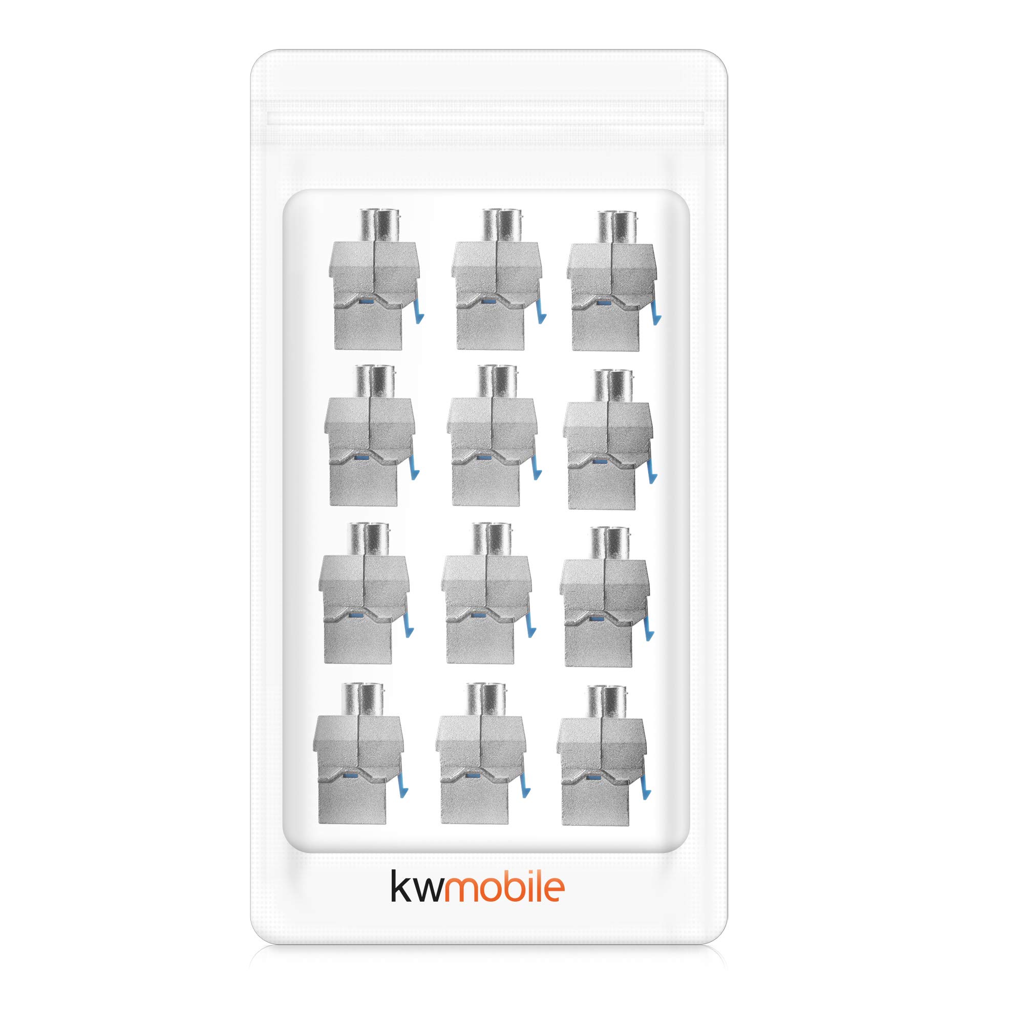 kwmobile Keystone Module Jacks - 12 Piece CAT-8 Shielded Keystone Jack RJ45 Cat 8 Ethernet Module 40 Gbit with Shielded Metal Housing