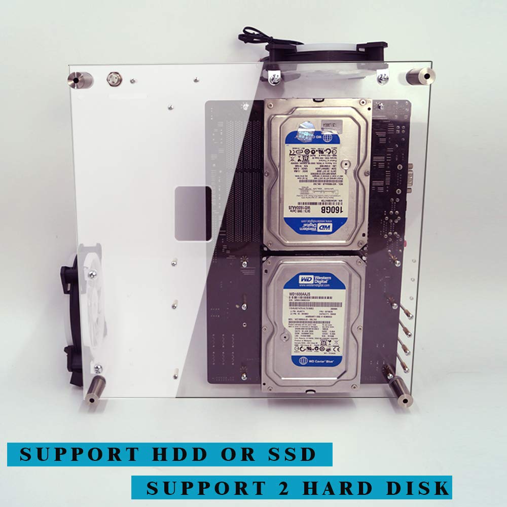 DIY Acrylic Glass Gaming Computer Case Chassis Open Frame Panoramic Viewing Creative Personality ATX Transparent Chassis Test Bench