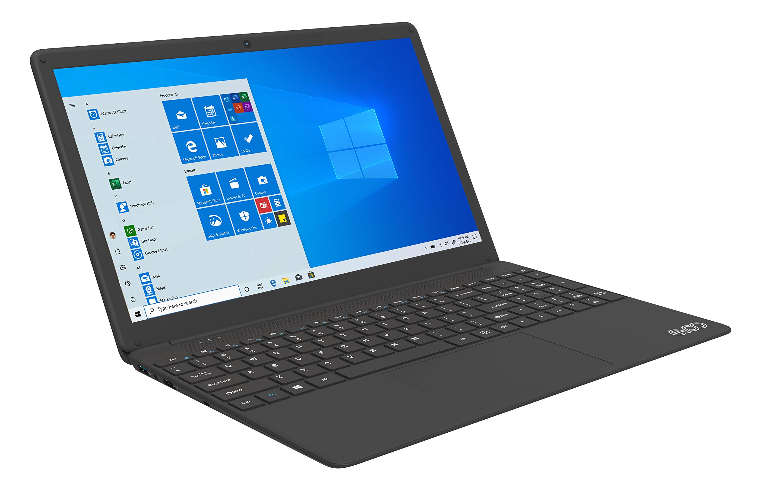Evoo EVOO Ultra Thin 15.6 inch 8GB 256GB Intel core i7-6660U X2 2.4GHz Win10, Black