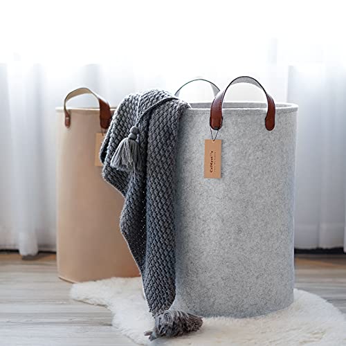 Large Laundry Hamper for Dirty Clothes, Cloths & Towels | Tall, Big Basket for Extra Loads | XL Size, Sturdy, Collapsible, Portable & Waterproof | Cute, Modern | Kids, Nursery, Girls, Baby