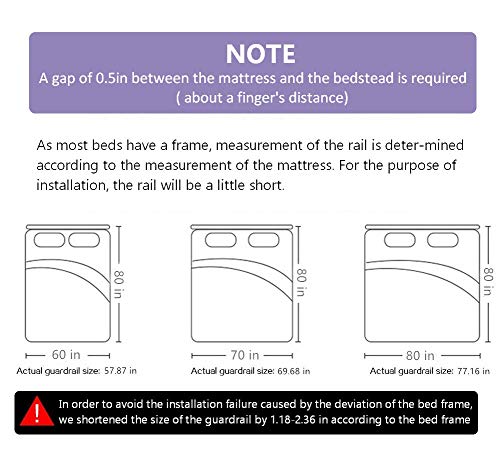 Bed Rails for Toddlers, Extra Long Kids' Bed Rails Guard, Full Size Baby Bedrail for Children, Infants Safety Guardrail (Gray, 70" L x 30β H)