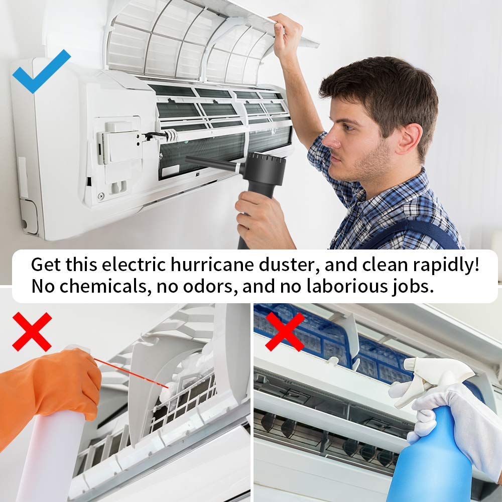 Compressed Air Duster, Electronic Air Duster, Portable 45000 RPM Cordless Dust Blower, 6000mAh Battery Air Can Duster, Powerful Computer Keyboard Cleaning Air Spray, Rechargeable Electric Canned Air