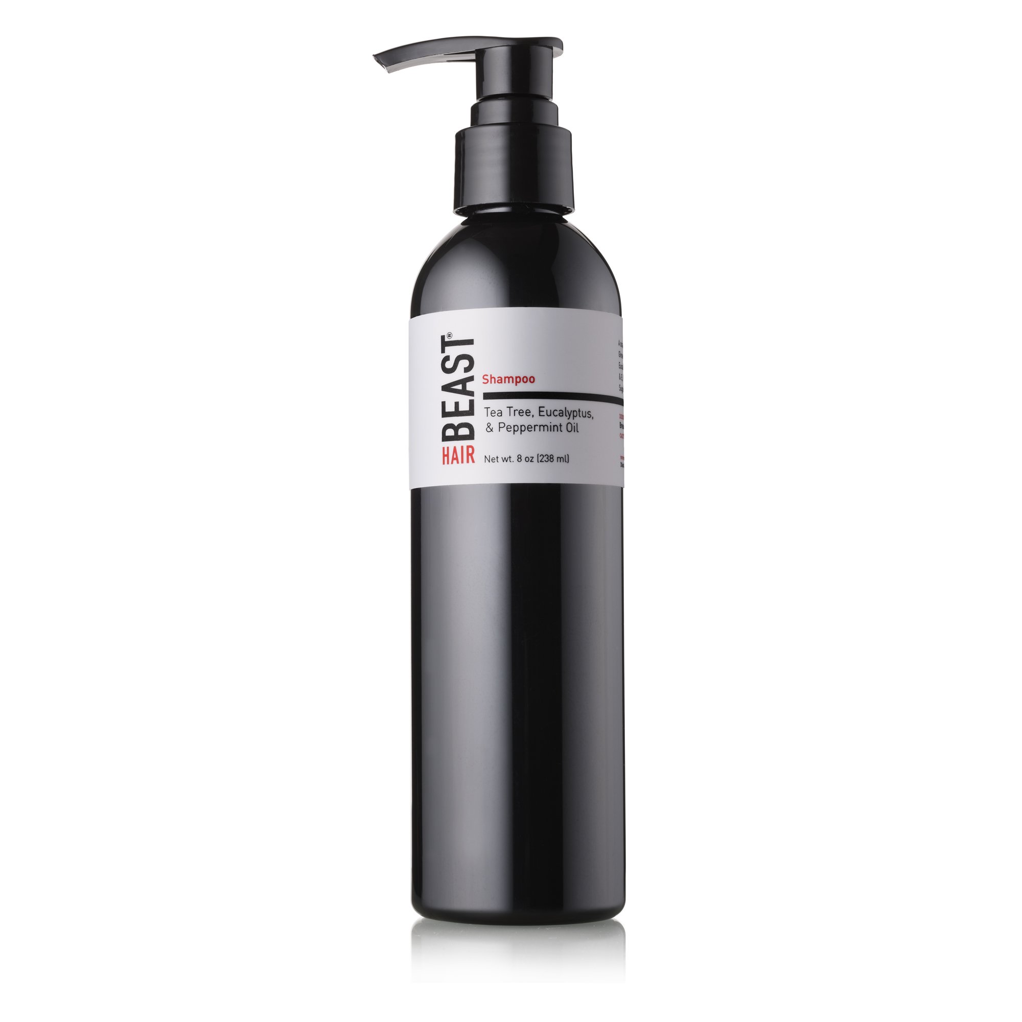Beast Eucalyptus Tingle Shampoo for All Hair Styles with Caffeine and Tea Tree Oil (8 oz)