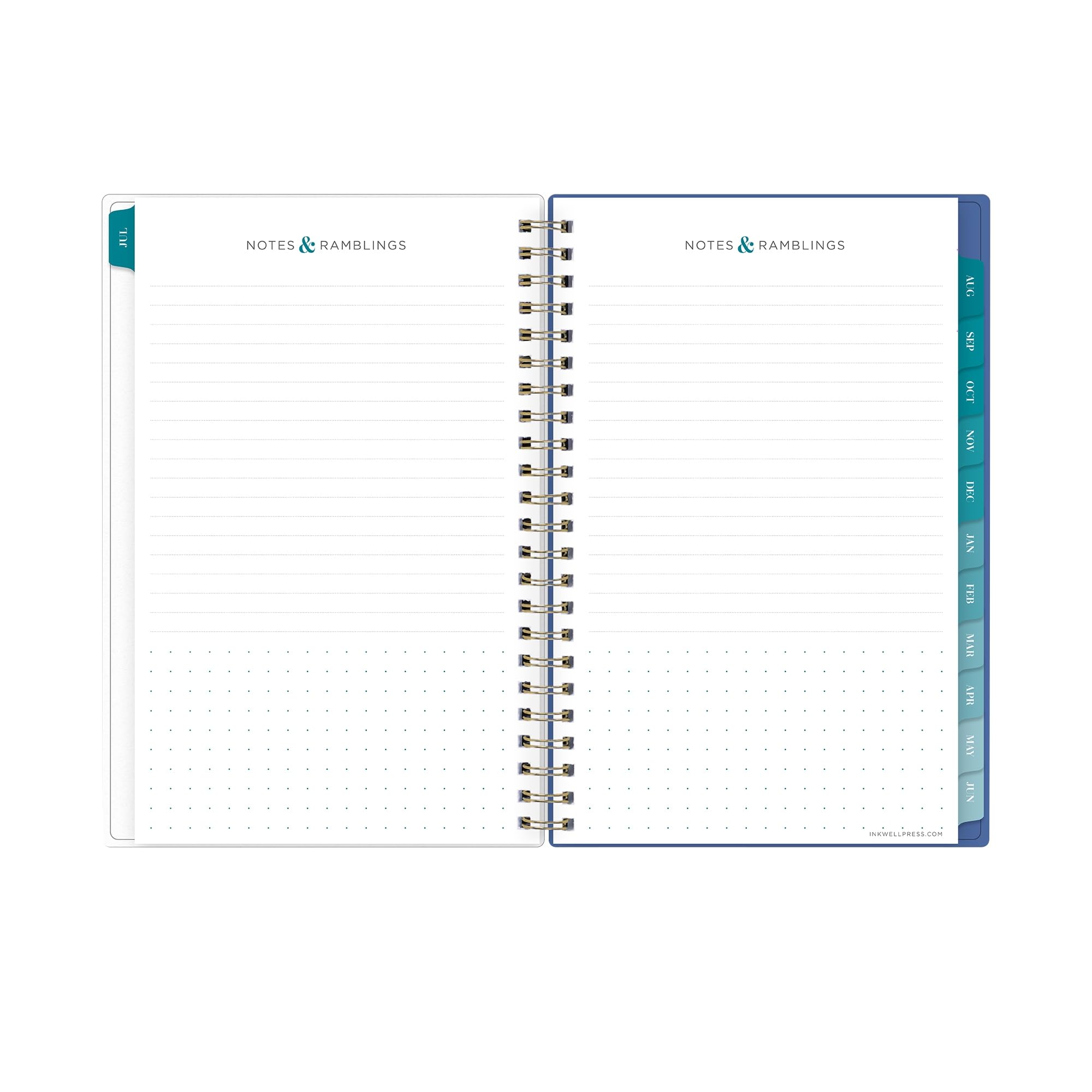 2023-2024 Blue Sky™ Inkwell Press Whirlwind Frosted Polypropylene Horizontal Weekly/Monthly Flex Academic Planning Calendar, 5" x 8", July 2023 to June 2024, 144271