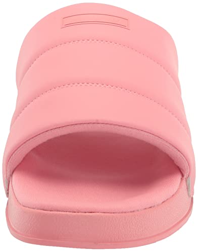 adidas Originals Women's Adilette Essential Slide Sandal, Super Pop/Super Pop/Super Pop, 6