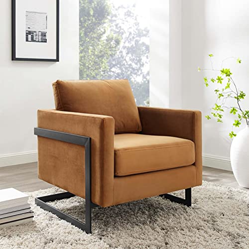 Modway Posse Upholstered Sofas/Sectionals/Armchairs, Black Cognac