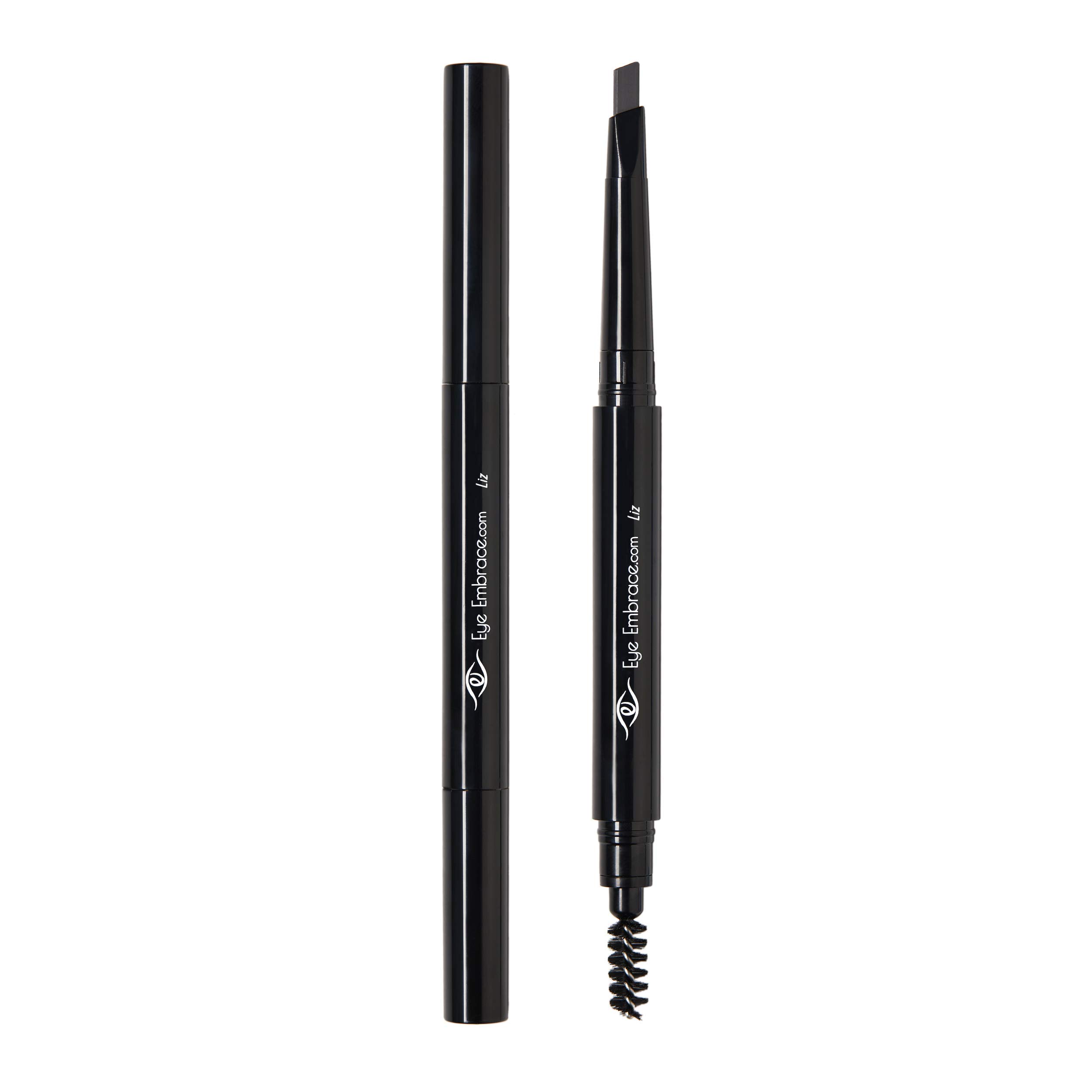 Eye Embrace Liz: Medium Gray Eyebrow Pencil β Waterproof, Double-Ended Automatic Angled Tip & Spoolie Brush, Cruelty-Free