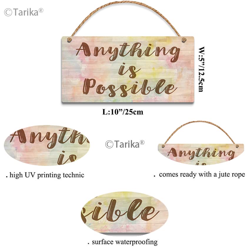 Anything is Possible 20X30 cm Metal Retro Look Decoration Plaque Sign for Home Kitchen Bathroom Farm Garden Garage Inspirational Quotes Wall Decor