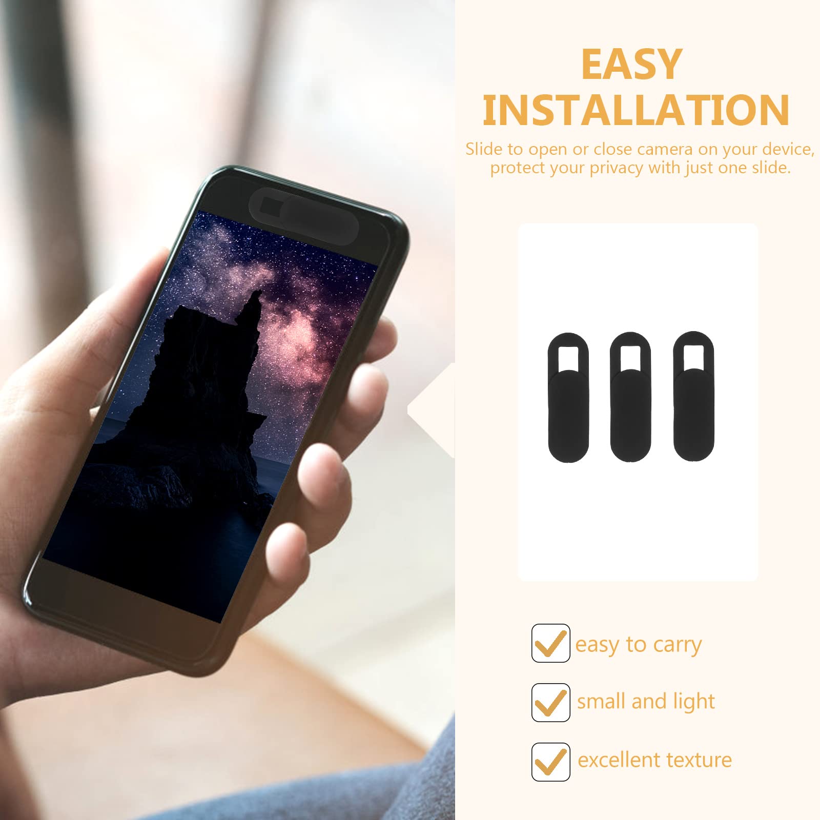 3 Pcs Lens Privacy Protection Computers Laptops Webcam Lid Camera Slide Tablet Protector Phone Slide Blocker Video Camera for Computer Webcam Blocker Cover Slider Ultra Thin Abs