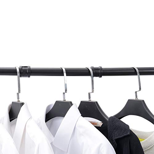 Industrial Pipe Clothing Rack, Wall Ceiling Mounted Clothes Garment Rack 30'', Black Iron Pipe Clothes Hanging Bar, Heavy Duty Metal Hanging Rod for Retail Display Closet Storage and Laundry Organizing