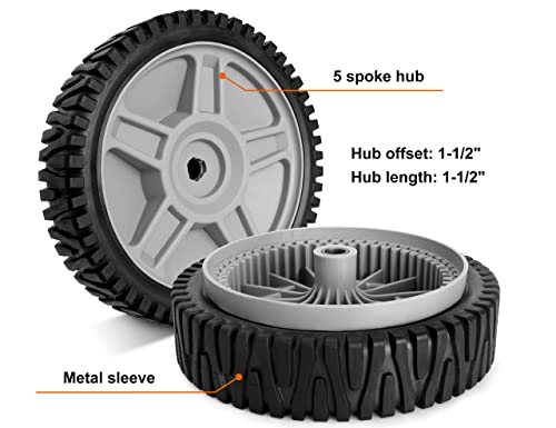 8 Inch Front Wheels Replaces for HU 581009202-2 Pack Drive Wheels Tires Compatible with Hon da Black Max Lawn Mower, Craftsman 917376161, HU 7021RES Self Propelled Mower, Replace 193912x460
