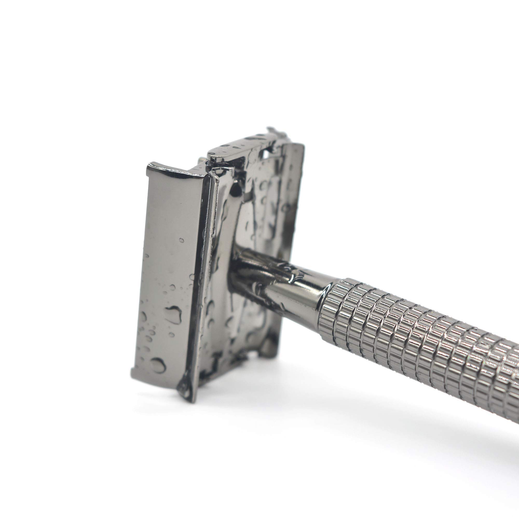 LEYMIGA Butterfly Double Edge Razor with 10 Premium Blades, Metal Classic Manual Single Blade Safety Razor for Men Women, Wet Shaving Shaver Fits Double Edge Blade, Safe Quick to Change Blade