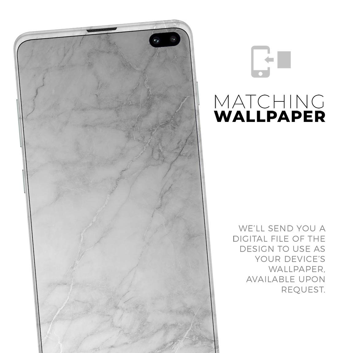 DesignSkinz White Scratched Marble Protective Vinyl Decal Wrap Skin Cover Compatible with The Samsung Galaxy S20 (Screen Trim & Back Glass Skin)