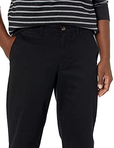 Amazon Essentials Men's Straight-Fit Casual Stretch Khaki Pant, Black, 34W x 32L