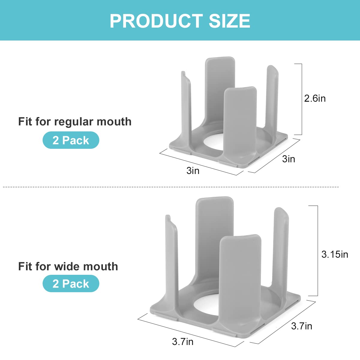 AIEVE Mason Jar Lid Organizer, 4 Pack Canning Lid Storage Rack for Storing Wide & Regular Mouth Lids and Rings