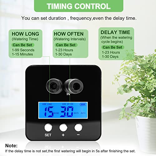 Alldeer Reptile Humidifier, Misting System for Reptile Terrariums, Automatic Reptile Mister with Timer, Adjustable 360° Spray Nozzles, LCD Display, Aluminum Shell, for Chameleon Reptiles