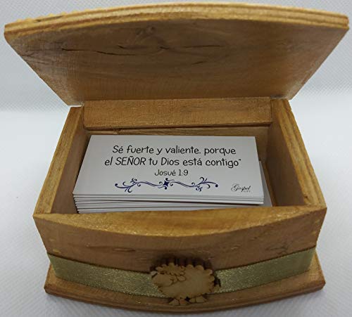 Christian Gifts Handmade Blessings Box Inspirational Faith Based Promise Scripture Bilingual Card Box Women Gift Cajitas de Promesas Regalos Cristianos Decoration Box